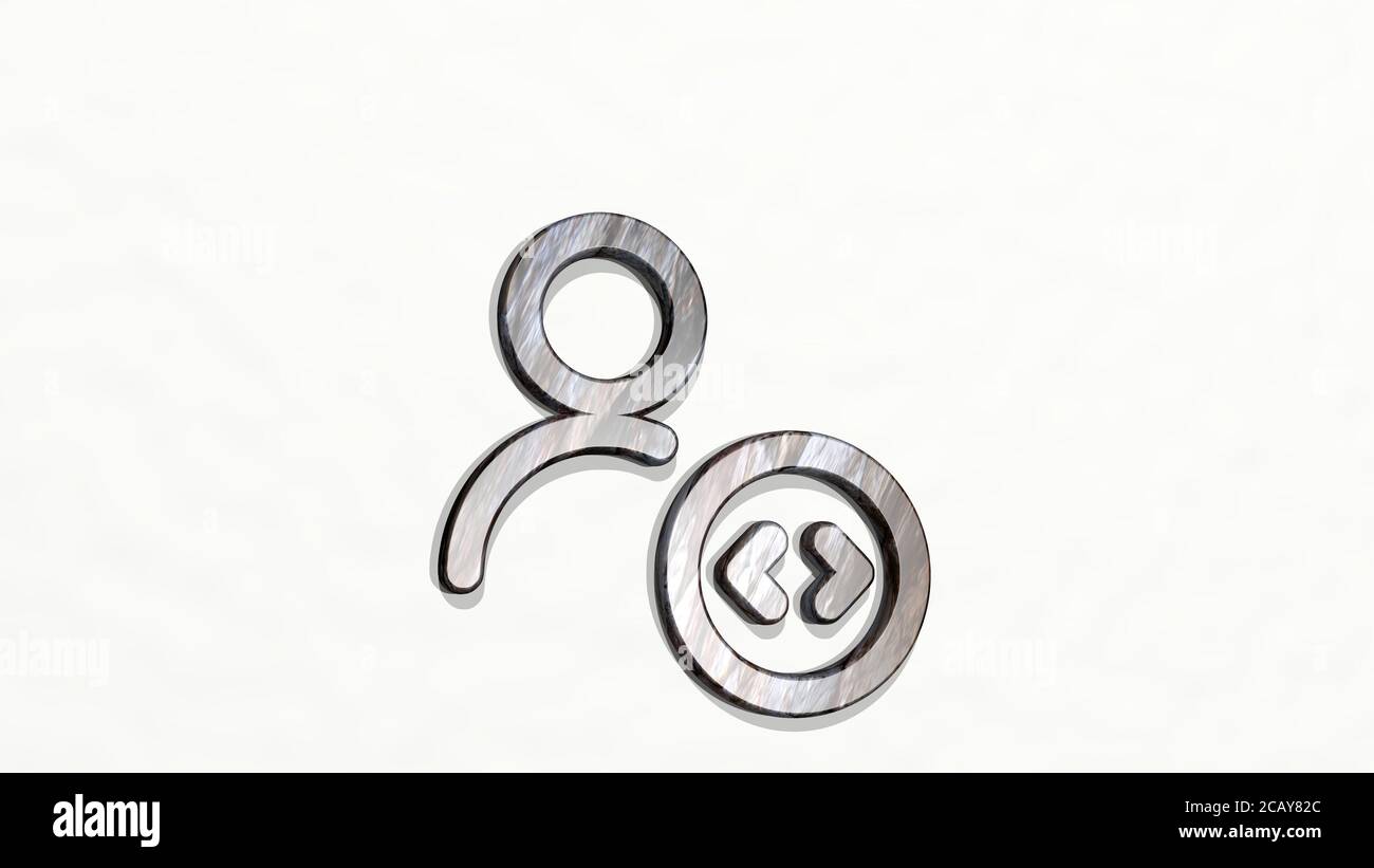 SINGLE NEUTRAL ACTIONS CODING 3D icon on the wall. 3D illustration ...