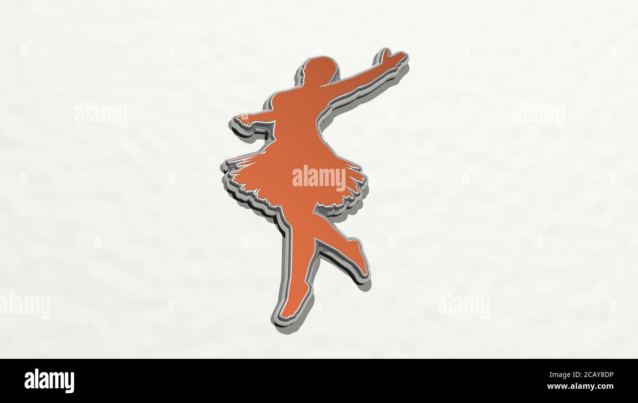 dancer 3D drawing icon. 3D illustration. dancing and beautiful Stock ...