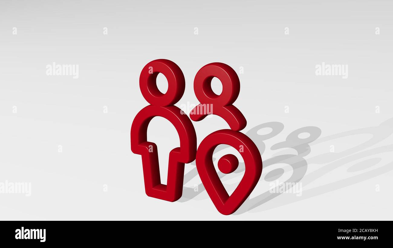 MULTIPLE ACTIONS LOCATION 3D icon casting shadow. 3D illustration ...