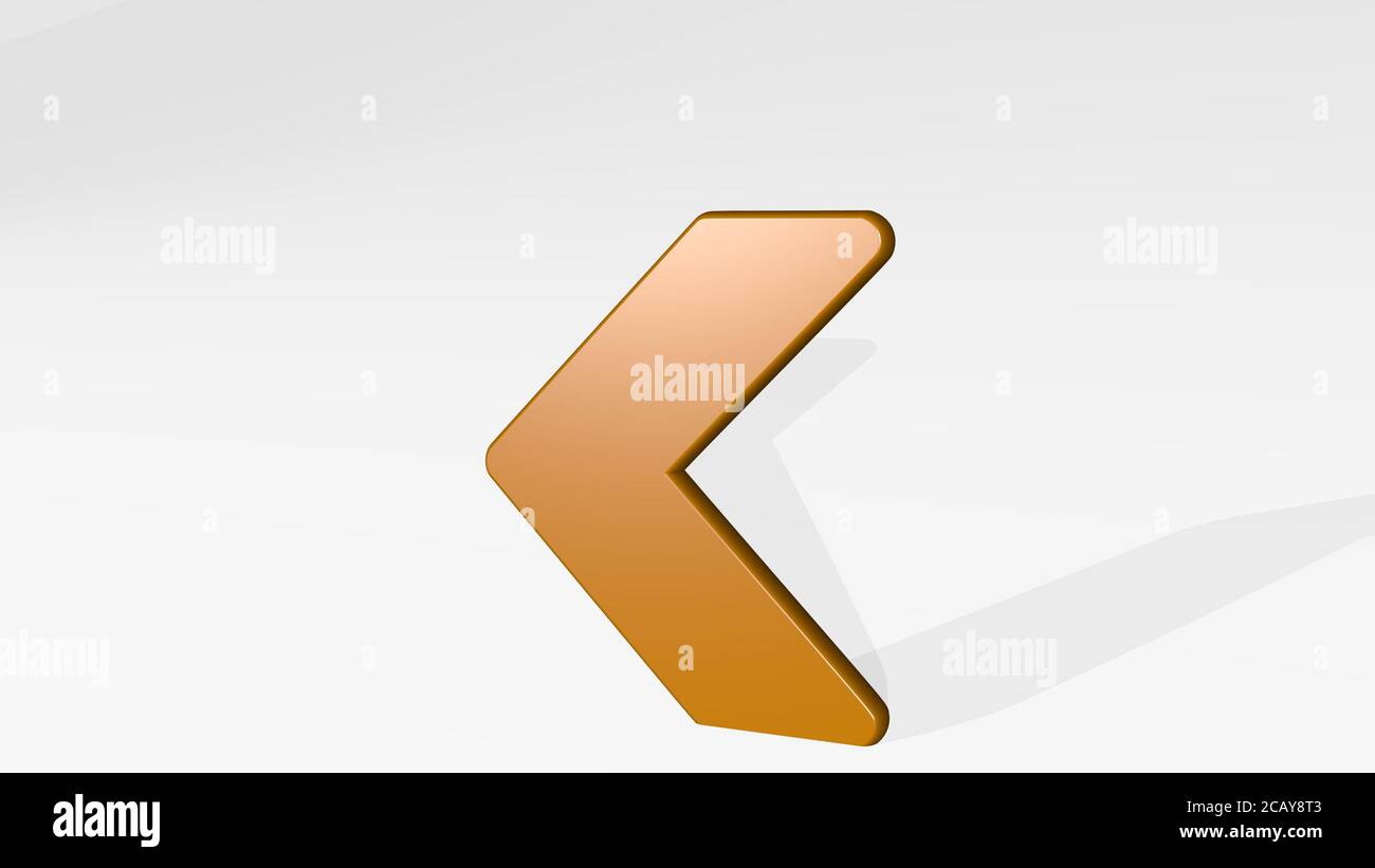 ARROW BUTTON LEFT 3D icon casting shadow. 3D illustration. background ...