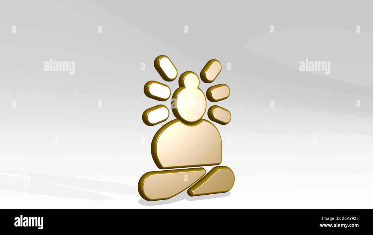 LANDMARK BUDDHA STATUE 3D icon casting shadow. 3D illustration ...
