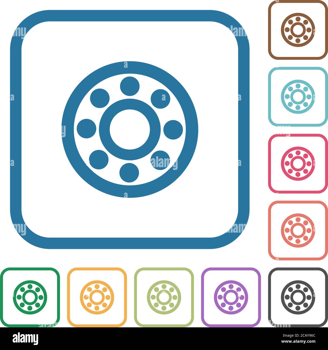 Bearings simple icons in color rounded square frames on white background Stock Vector Image ...