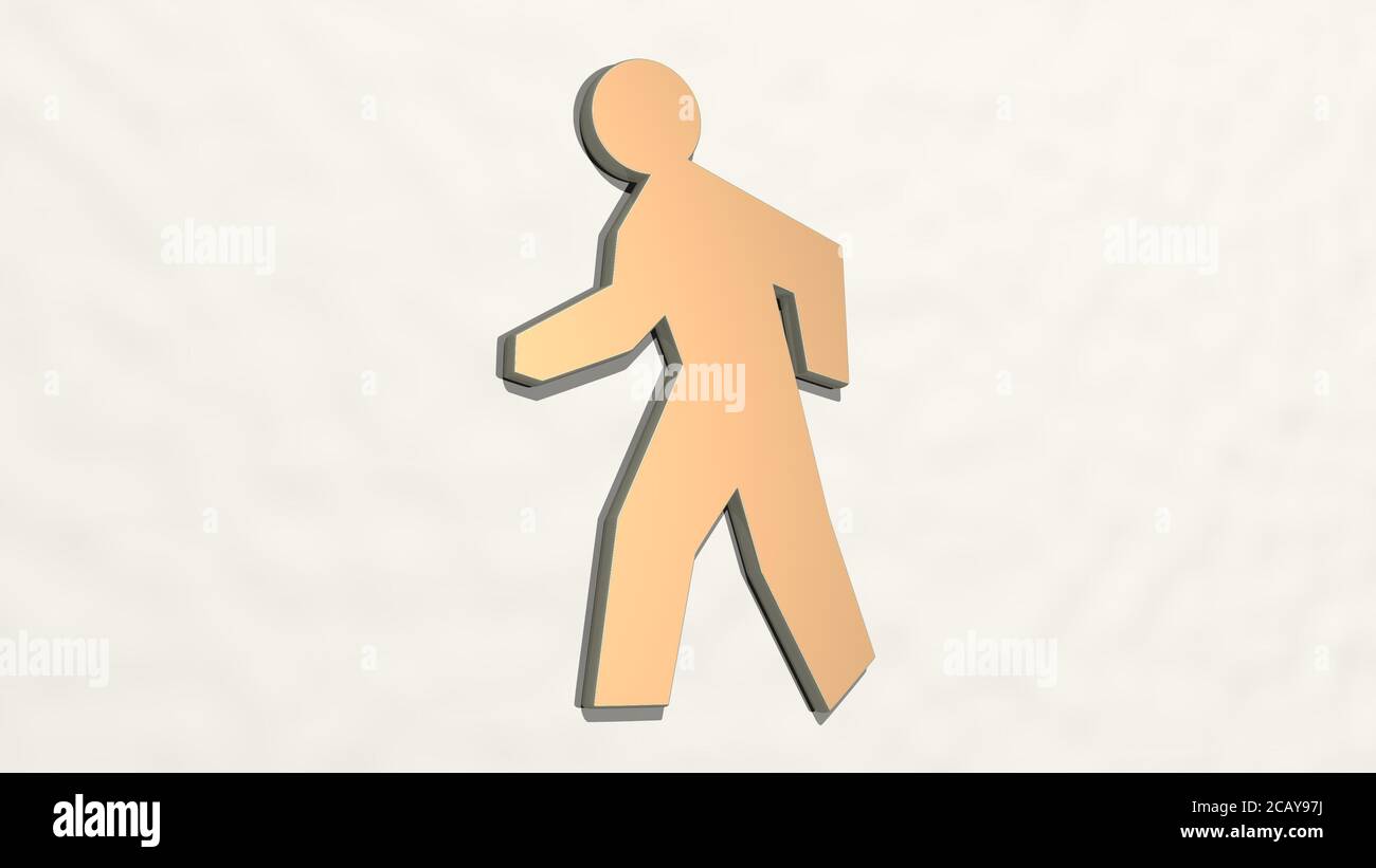 man walking 3D drawing icon. 3D illustration. beautiful and people ...