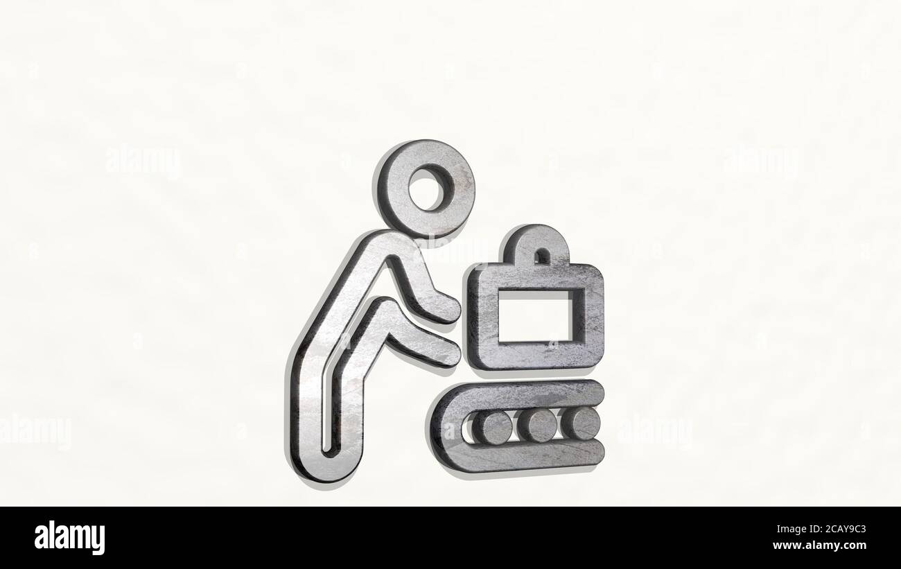 BAGGAGE LEAVE 3D icon on the wall. 3D illustration. airport and travel ...