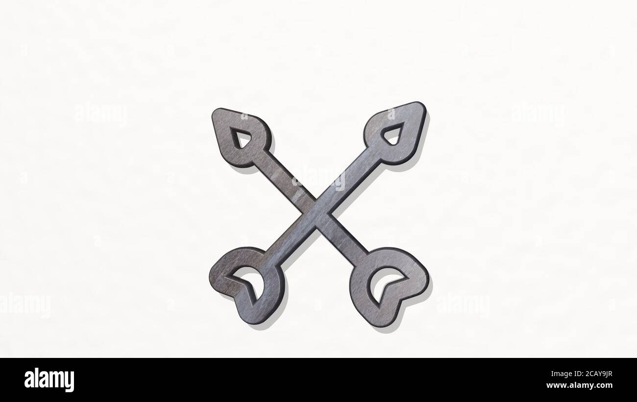 ARMY ARROW 3D icon on the wall. 3D illustration. military and ...