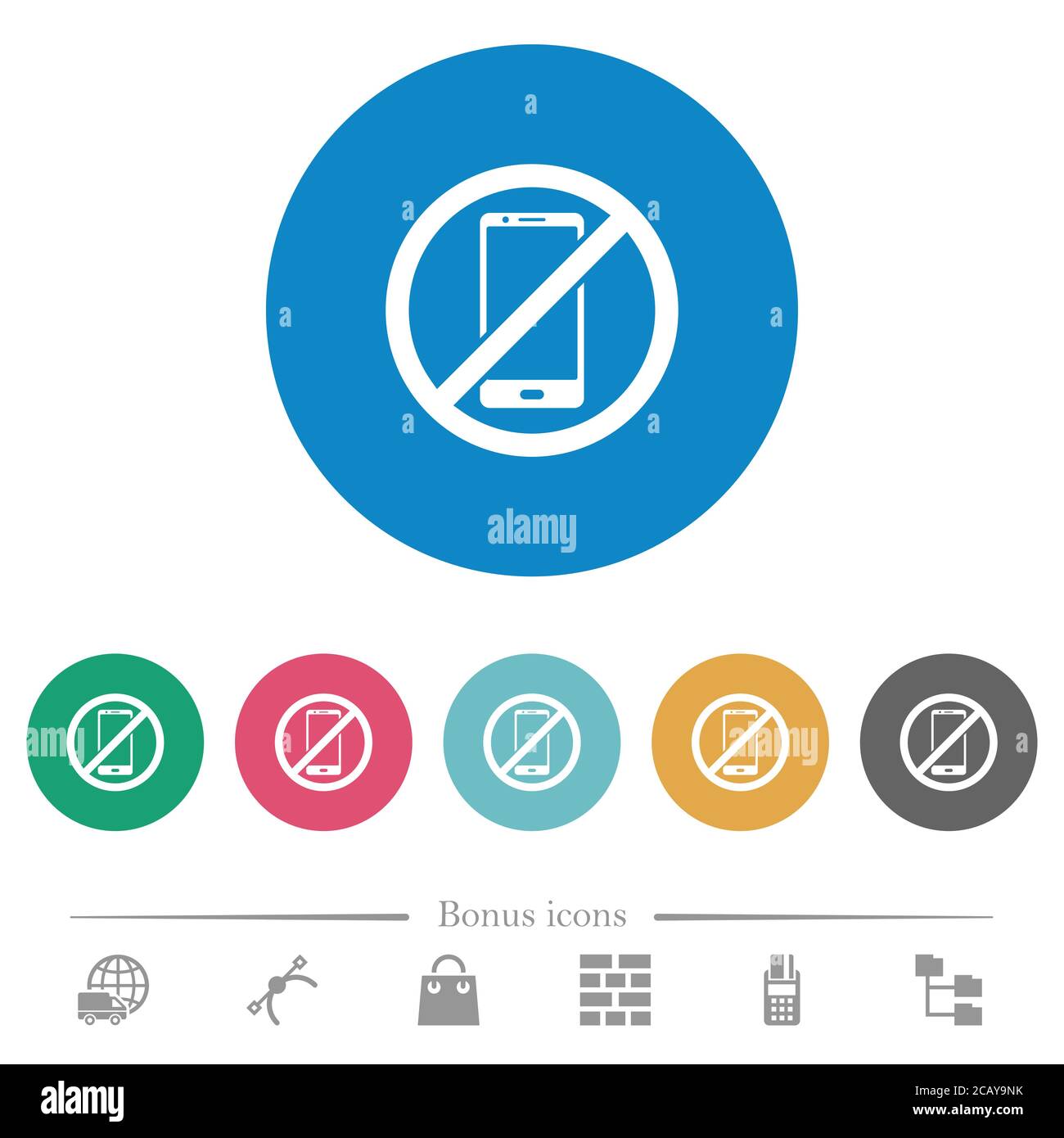 Smartphone not allowed flat white icons on round color backgrounds. 6 ...