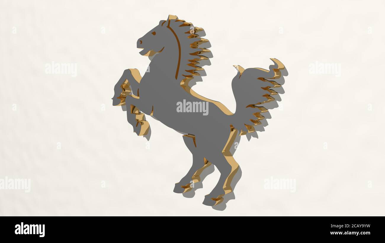 horse 3D drawing icon. 3D illustration. animal and background Stock ...