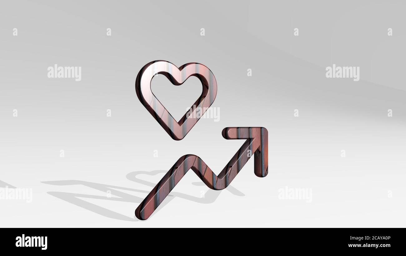 MONITOR HEART RATE UP 3D icon standing on the floor. 3D illustration ...