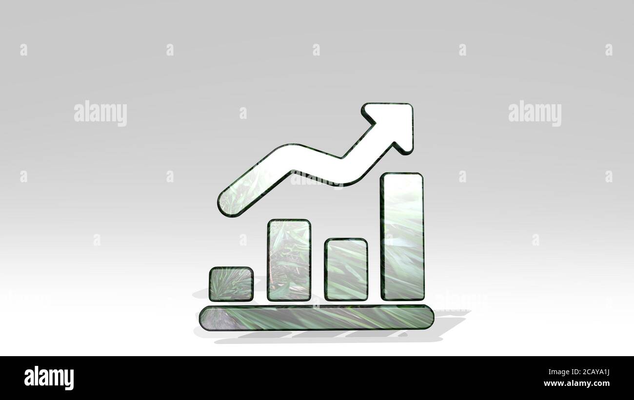 PERFORMANCE INCREASE 3D icon standing on the floor. 3D illustration ...
