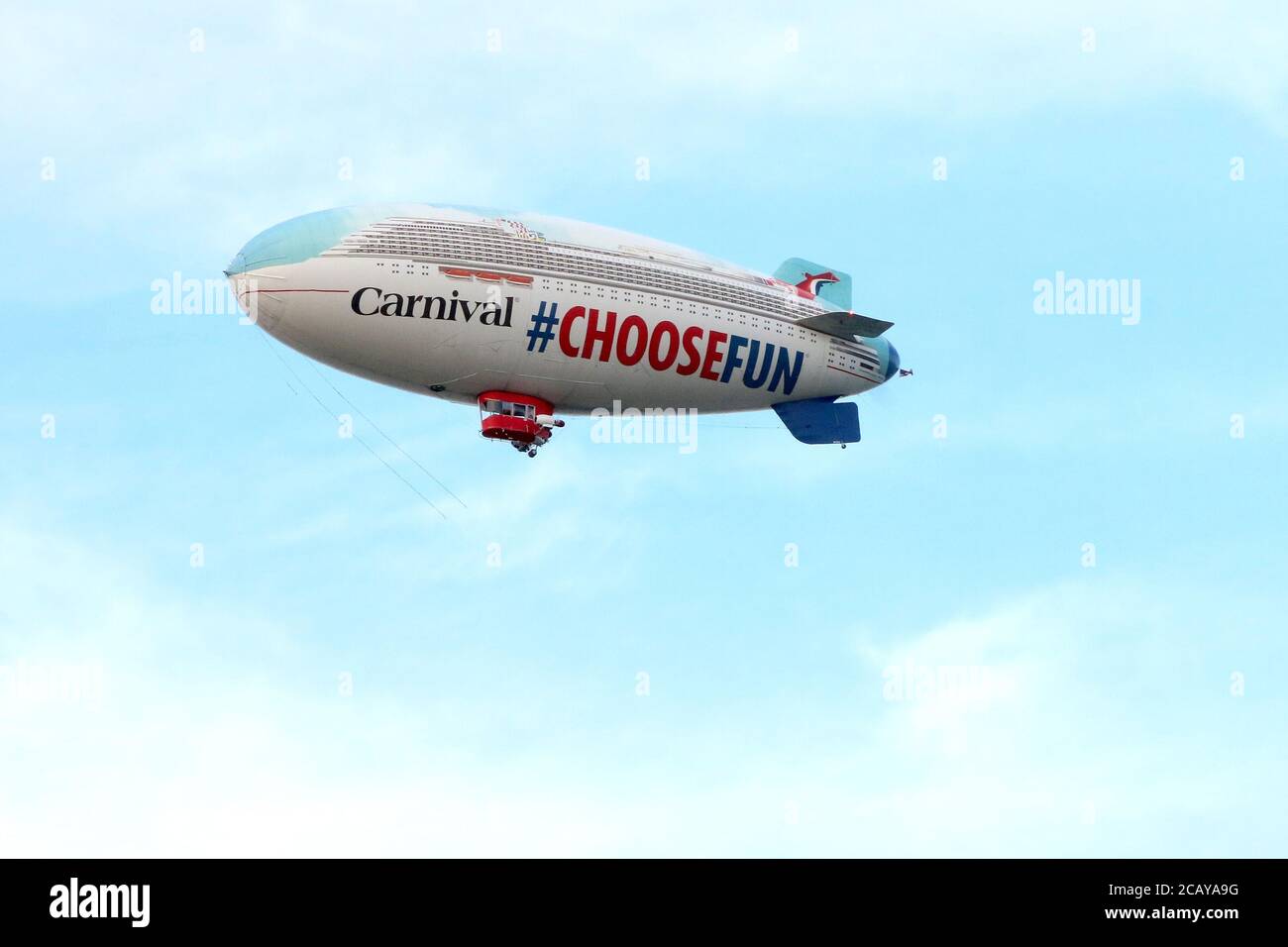 LOS ANGELES - DEC 10: Carnival Blimp at the Carnival Panorama Press Day ...