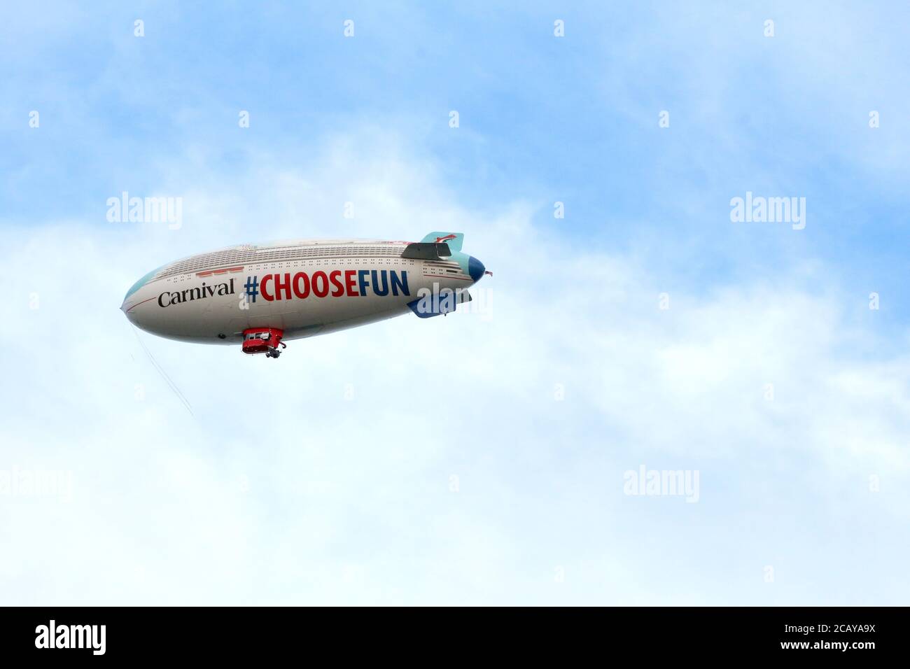 LOS ANGELES - DEC 10: Carnival Blimp at the Carnival Panorama Press Day ...