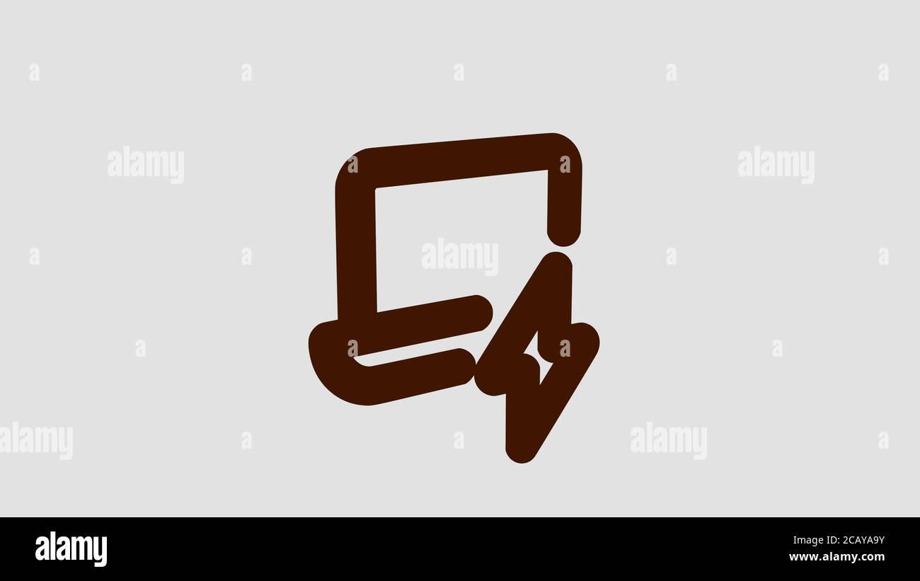 laptop flash 3D icon casting shadow. 3D illustration. computer and ...