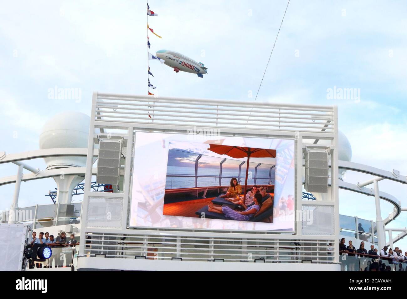 LOS ANGELES - DEC 10: Carnival Blimp at the Carnival Panorama Press Day ...