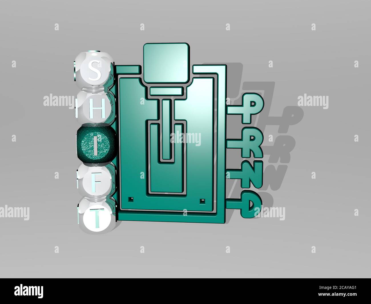 3D illustration of SHIFT graphics and text around the icon made by ...