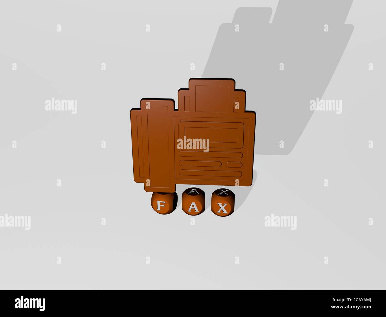 fax 3D icon over cubic letters. 3D illustration. business and machine ...