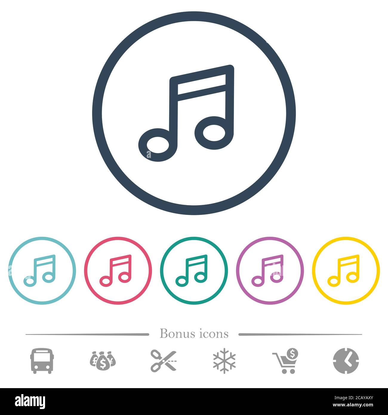 Music Note Flat Color Icons In Round Outlines 6 Bonus Icons Included Stock Vector Image And Art