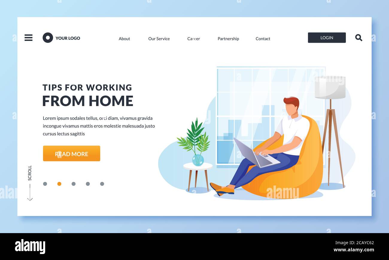 Remote work, freelance online job, work from home concept. Businessman ...