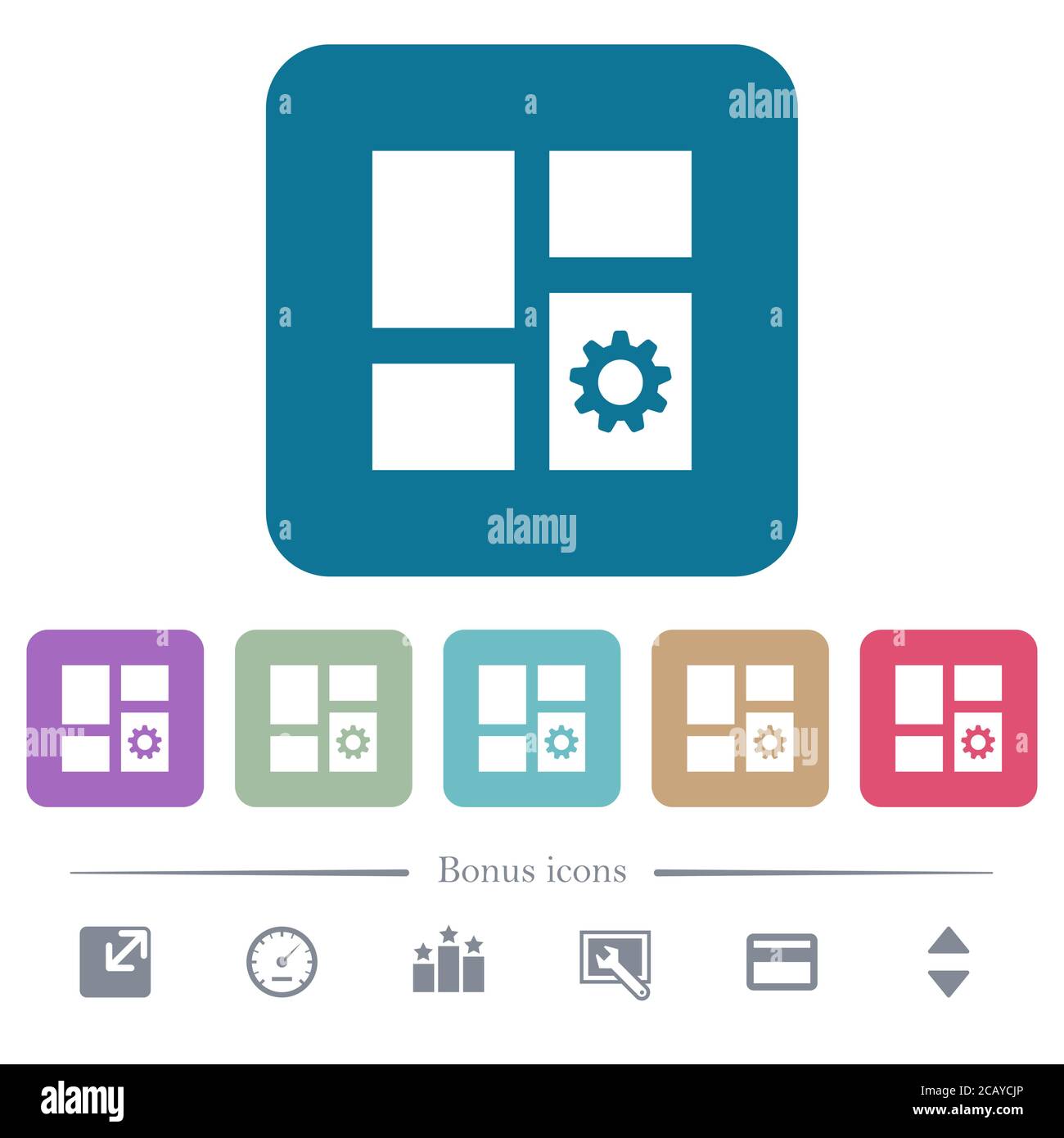Dashboard settings white flat icons on color rounded square backgrounds ...