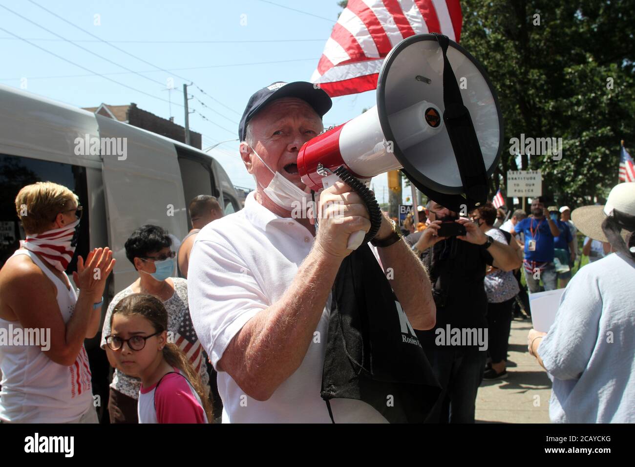 August 9, 2020, New York, New York, USA: Back the Blue Rally started in ...