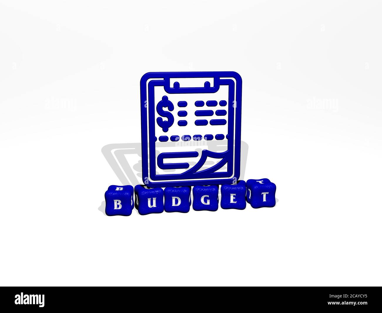 BUDGET 3D icon on cubic text. 3D illustration. business and concept ...