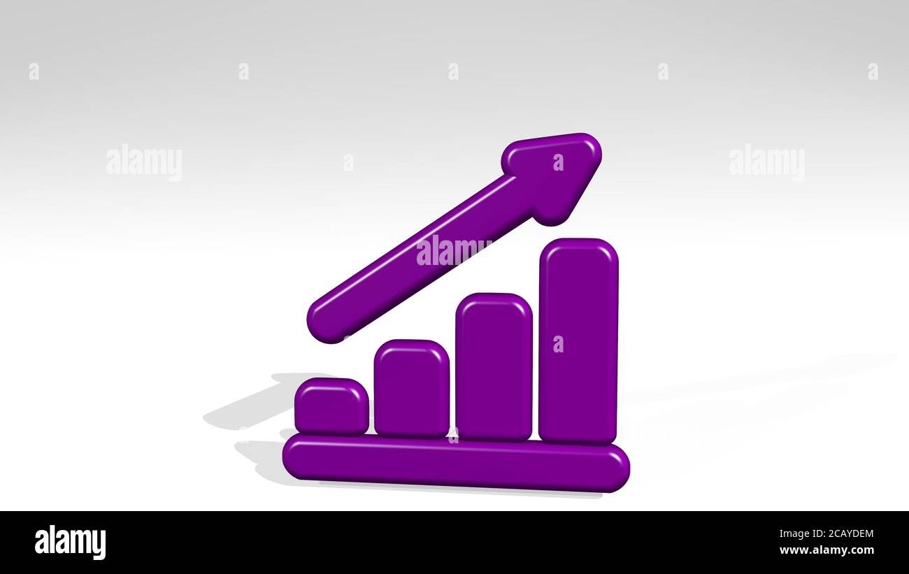 performance increase 3D icon casting shadow. 3D illustration. editorial ...