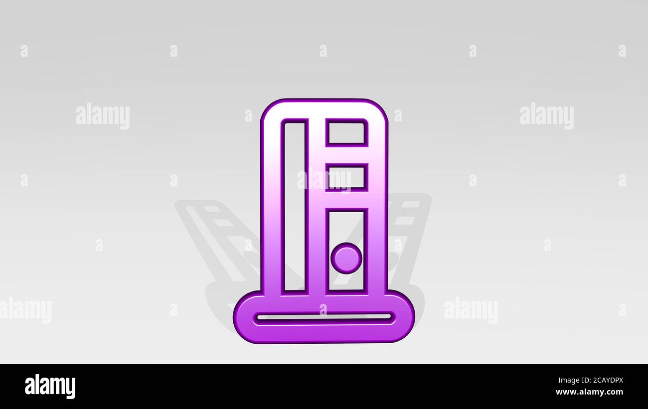 desktop computer 3D icon casting shadow. 3D illustration. background ...