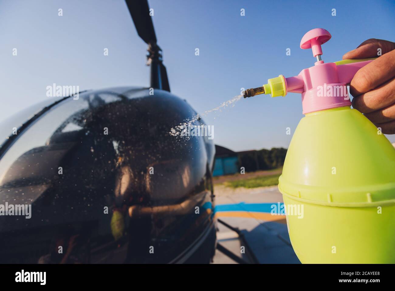 Detail of Helicopter Engineering on a beautiful blue sky,Military ...