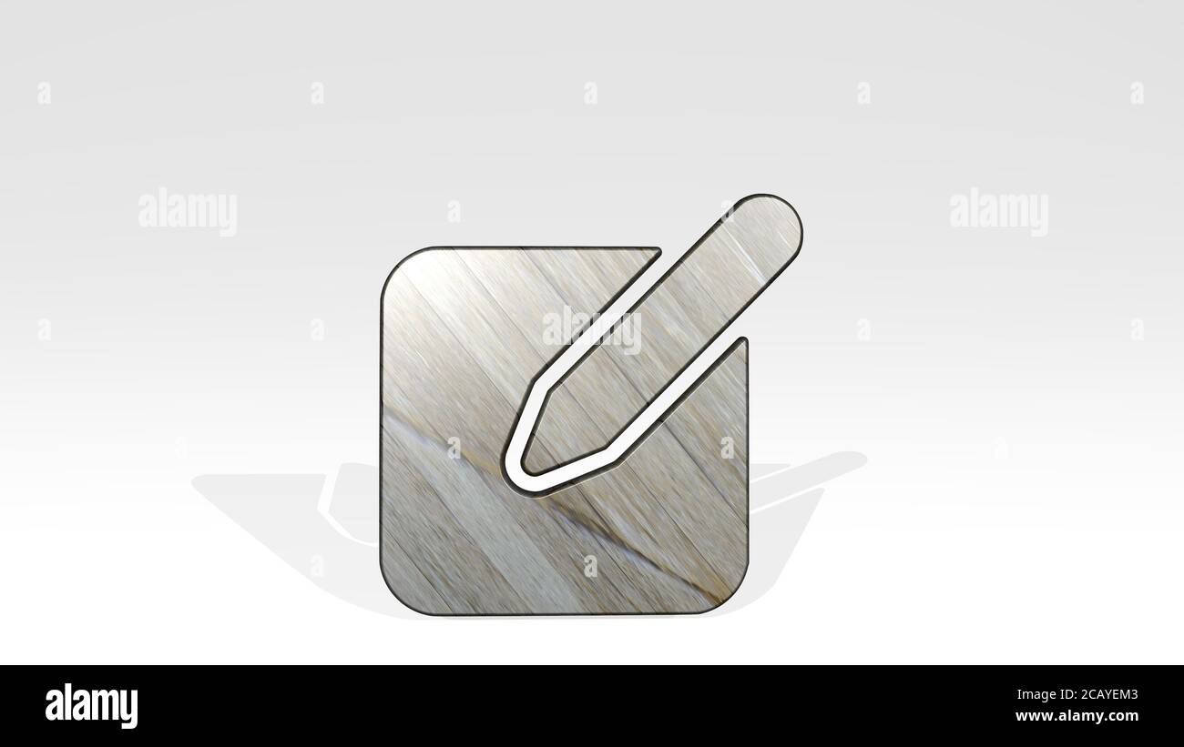 pencil write 3D icon standing on the floor. 3D illustration. background ...