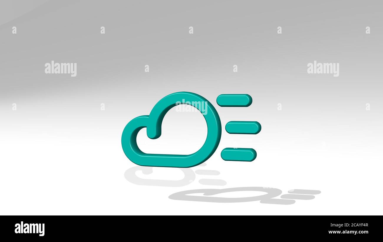 VISIBILITY CLOUD LOW 3D icon casting shadow. 3D illustration ...