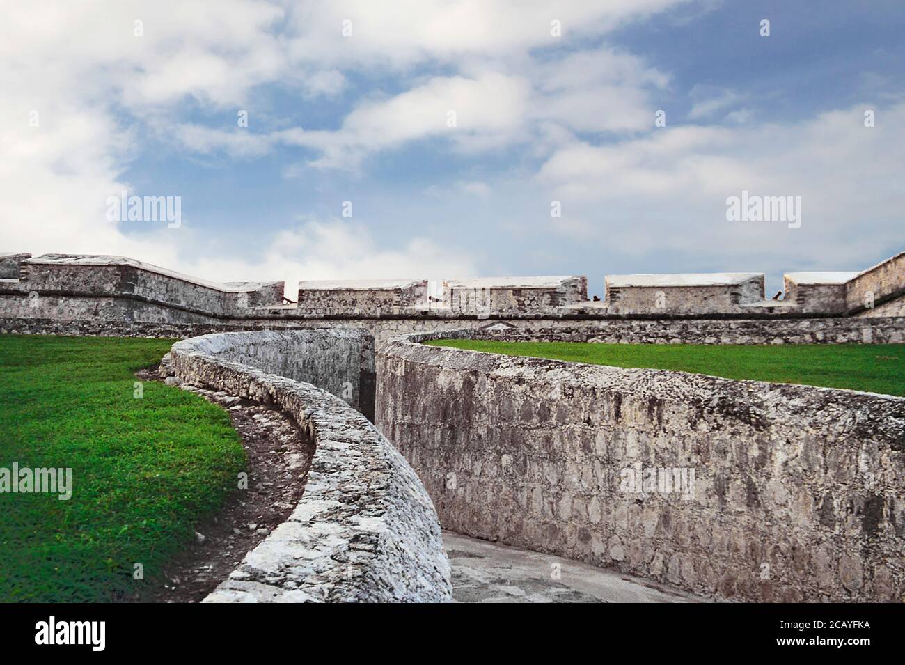 Fuerte de San Miguel. Campeche, Mexico. Vintage film image - about 1990 ...