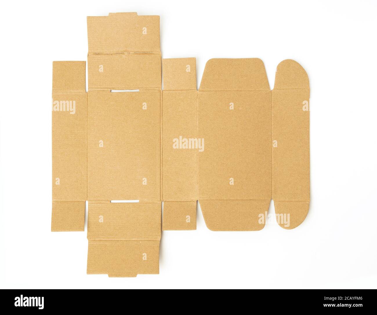 Cut cardboard box isolated on white background. With clipping path ...