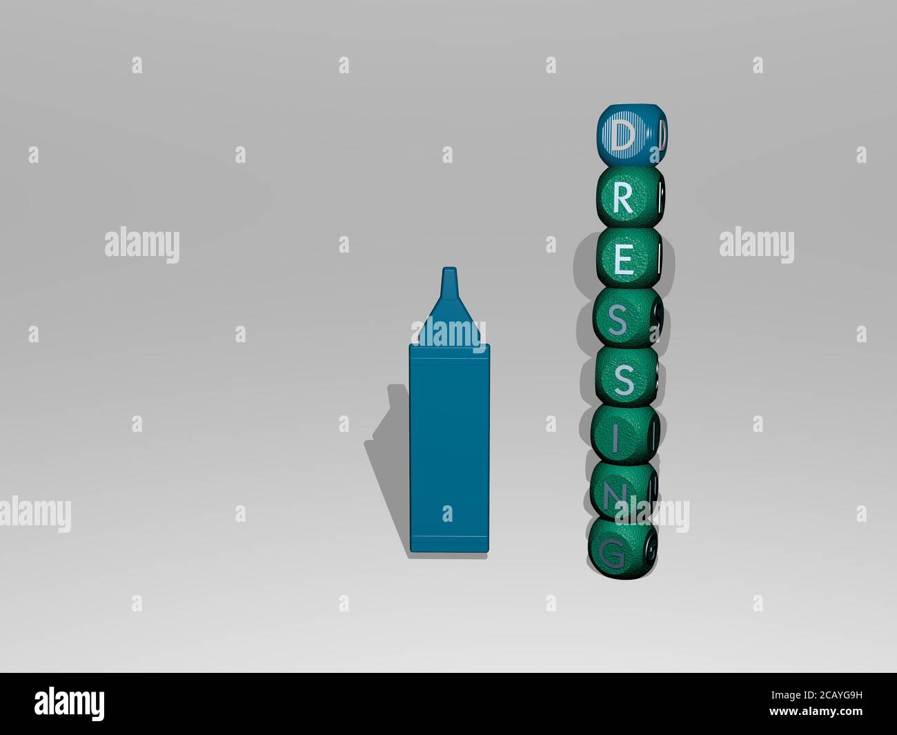 dressing text beside the 3D icon. 3D illustration. background and white ...