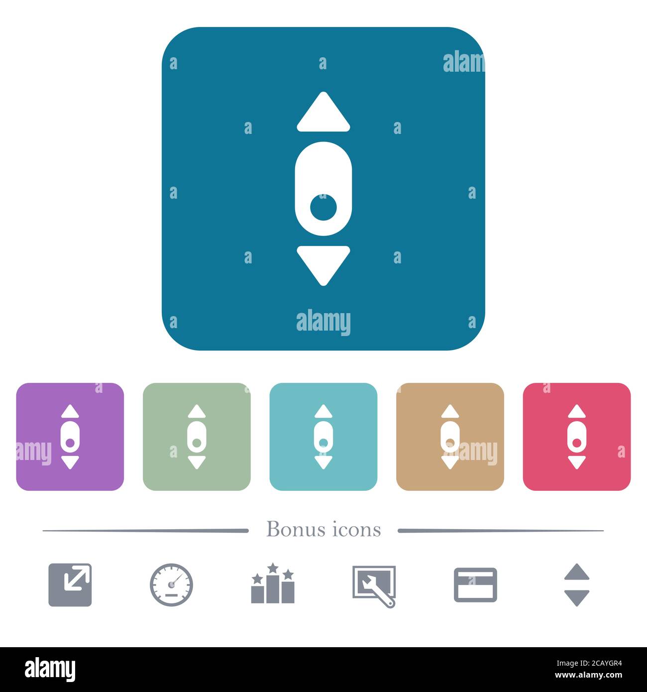 Mouse scroll down white flat icons on color rounded square backgrounds ...