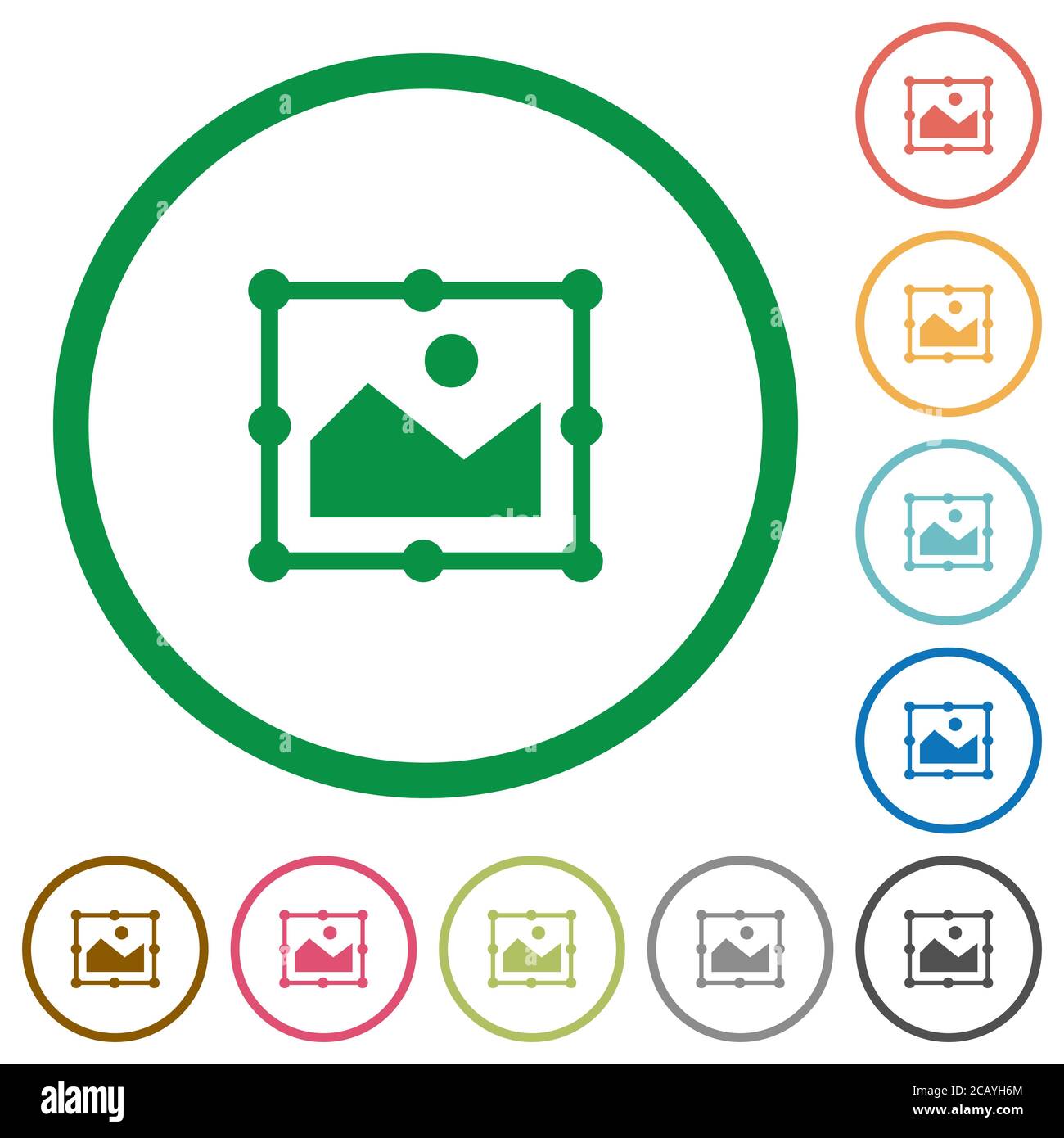 Image free transform flat color icons in round outlines on white ...