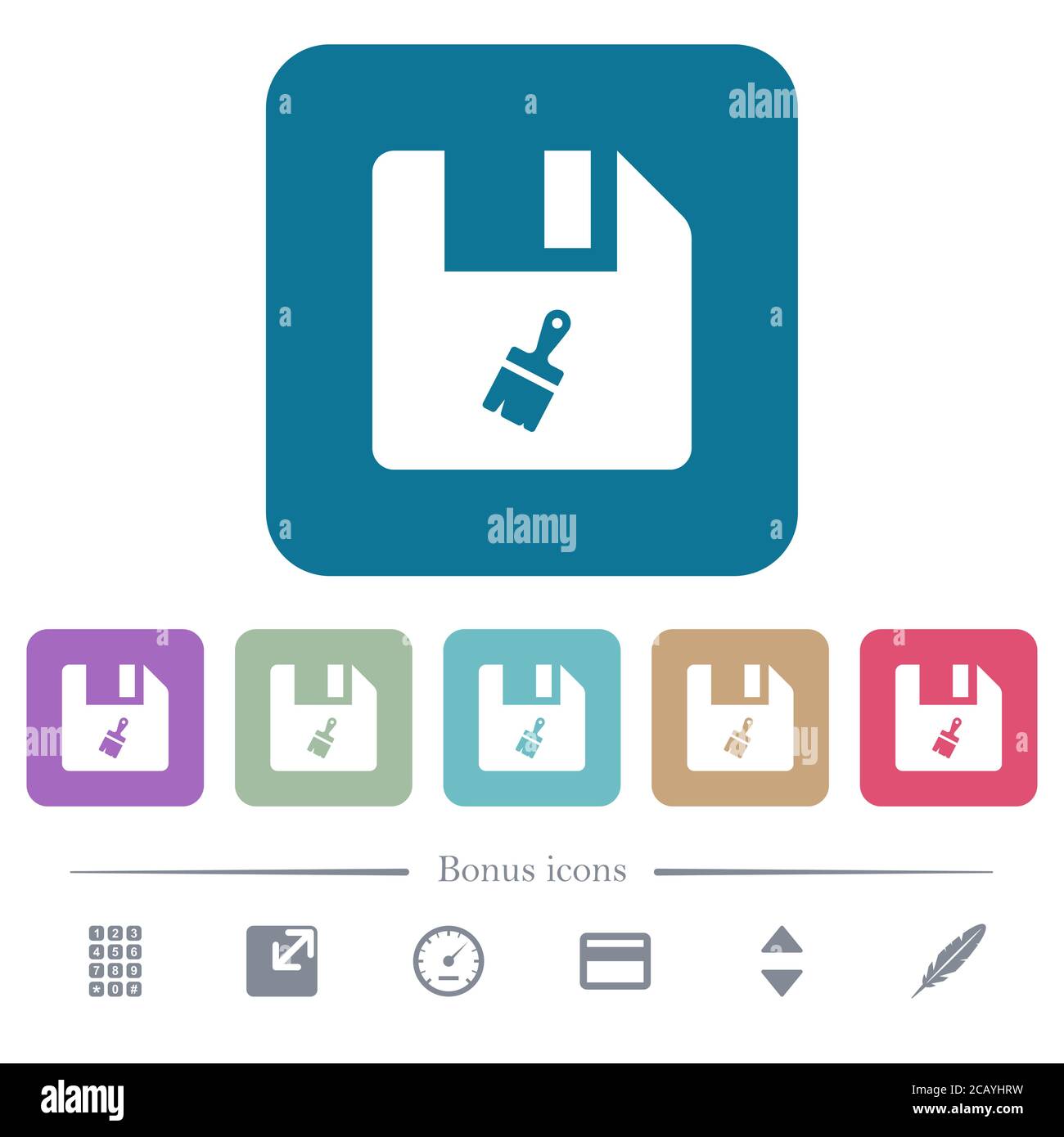 Paste file white flat icons on color rounded square backgrounds. 6 ...