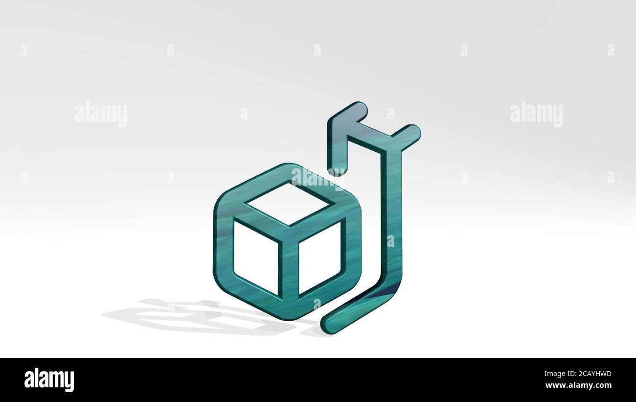warehouse package box 3D icon standing on the floor. 3D illustration ...