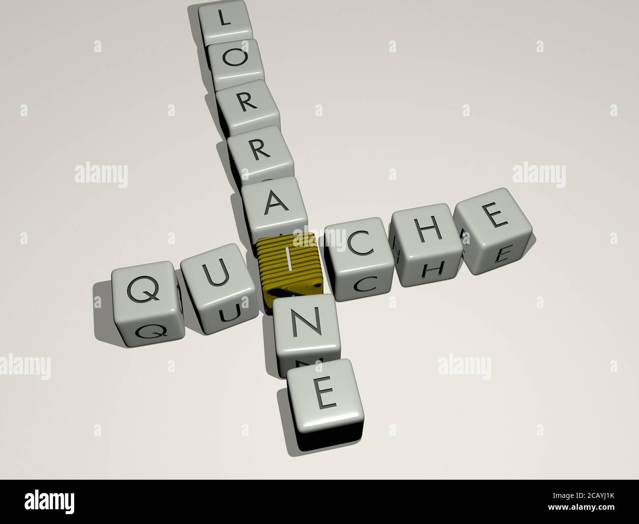 quiche lorraine crossword by cubic dice letters. 3D illustration ...