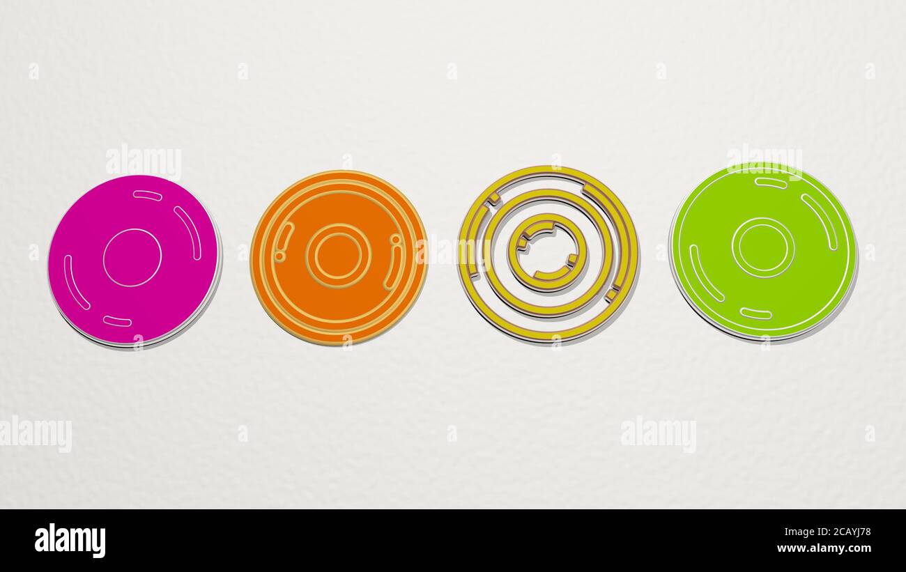 RECORD BUTTON 4 icons set. 3D illustration Stock Photo - Alamy