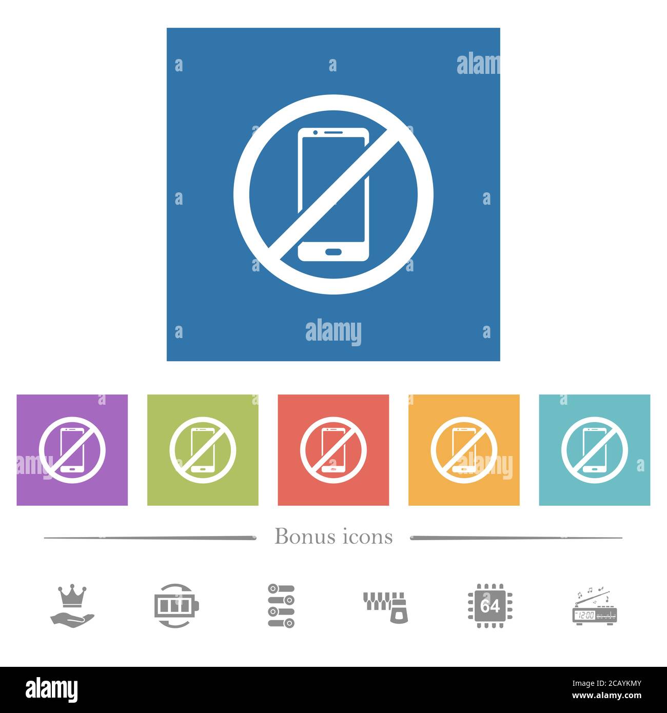 Smartphone not allowed flat white icons in square backgrounds. 6 bonus ...