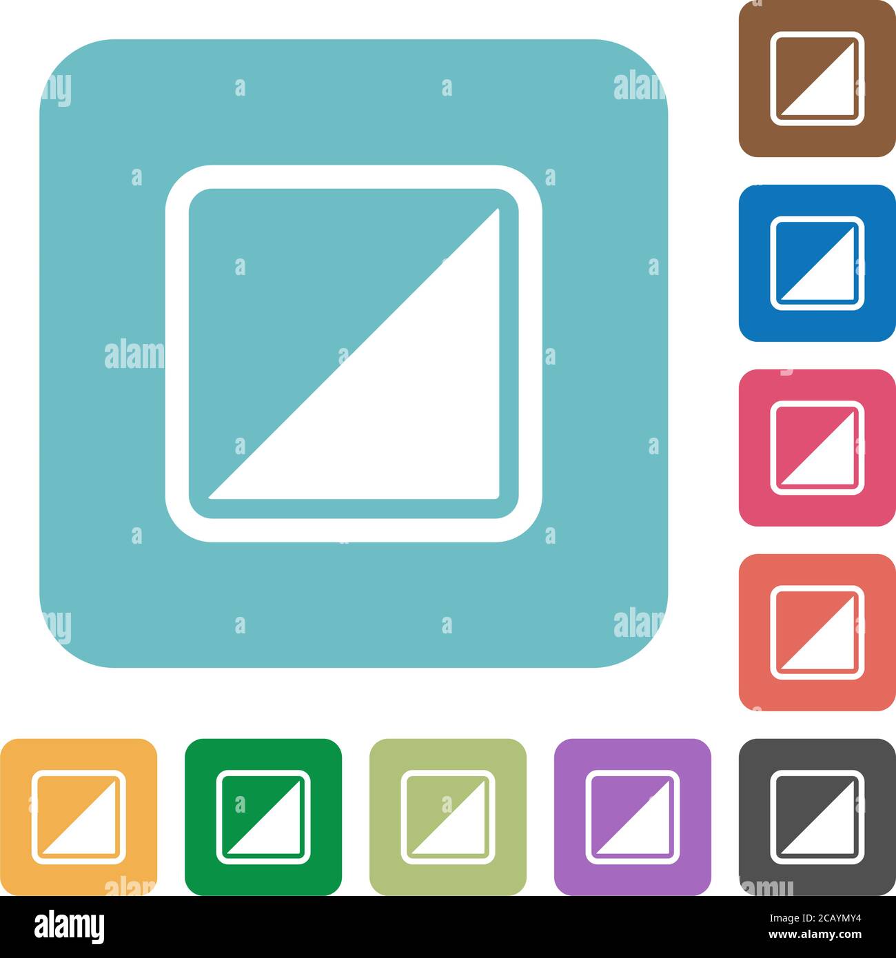 Invert object white flat icons on color rounded square backgrounds ...