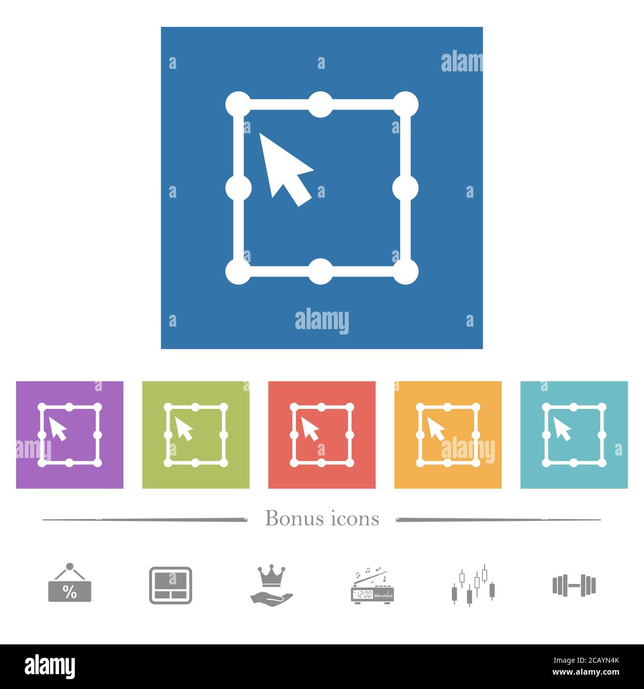 Free transform object flat white icons in square backgrounds. 6 bonus ...