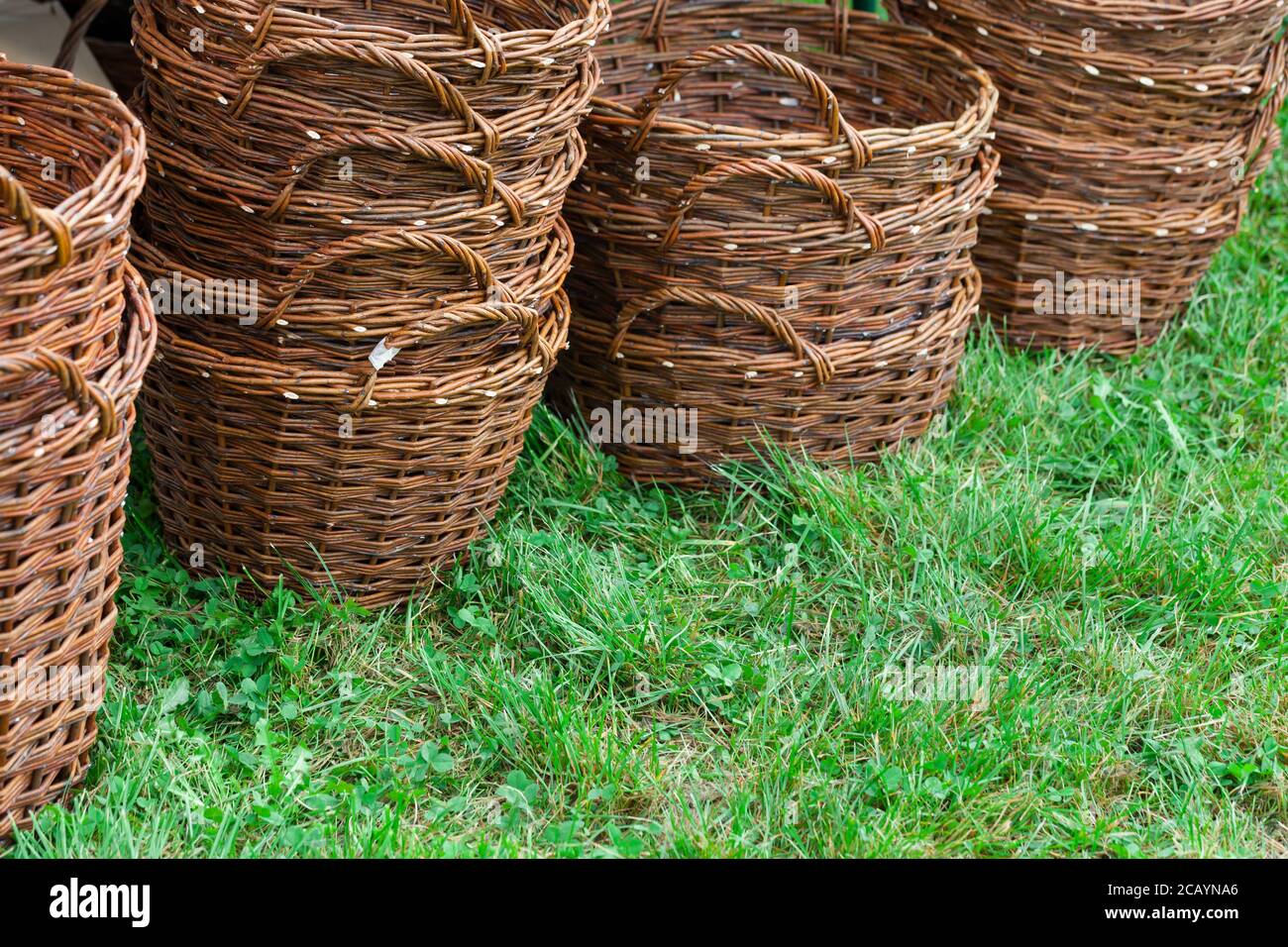 Traditional wicker products, baskets at the market Stock Photo - Alamy
