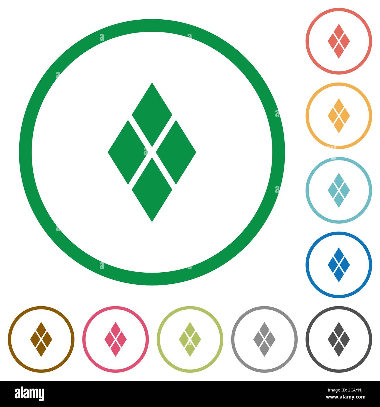 Diamond tile pattern flat color icons in round outlines on white ...