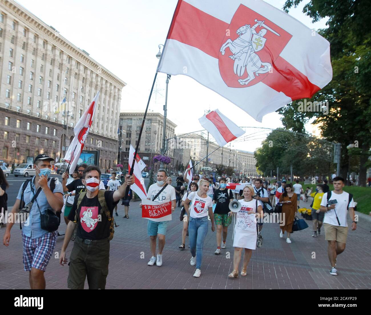 Belarusian opposition flags hi-res stock photography and images - Alamy