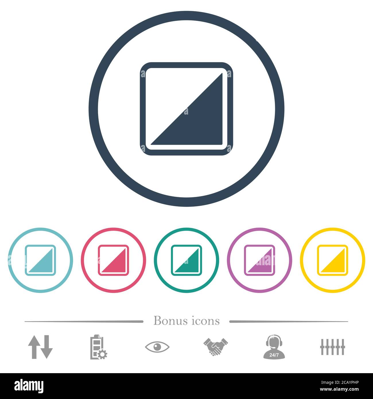 Invert object flat color icons in round outlines. 6 bonus icons ...