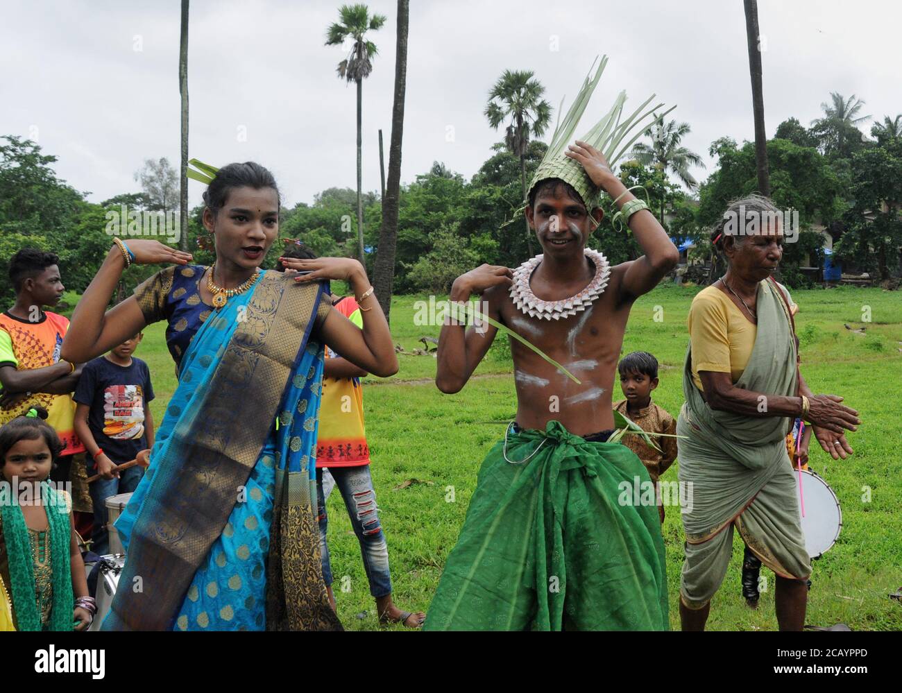 Participants seen in tribal costumes during the celebration.Tribes from ...