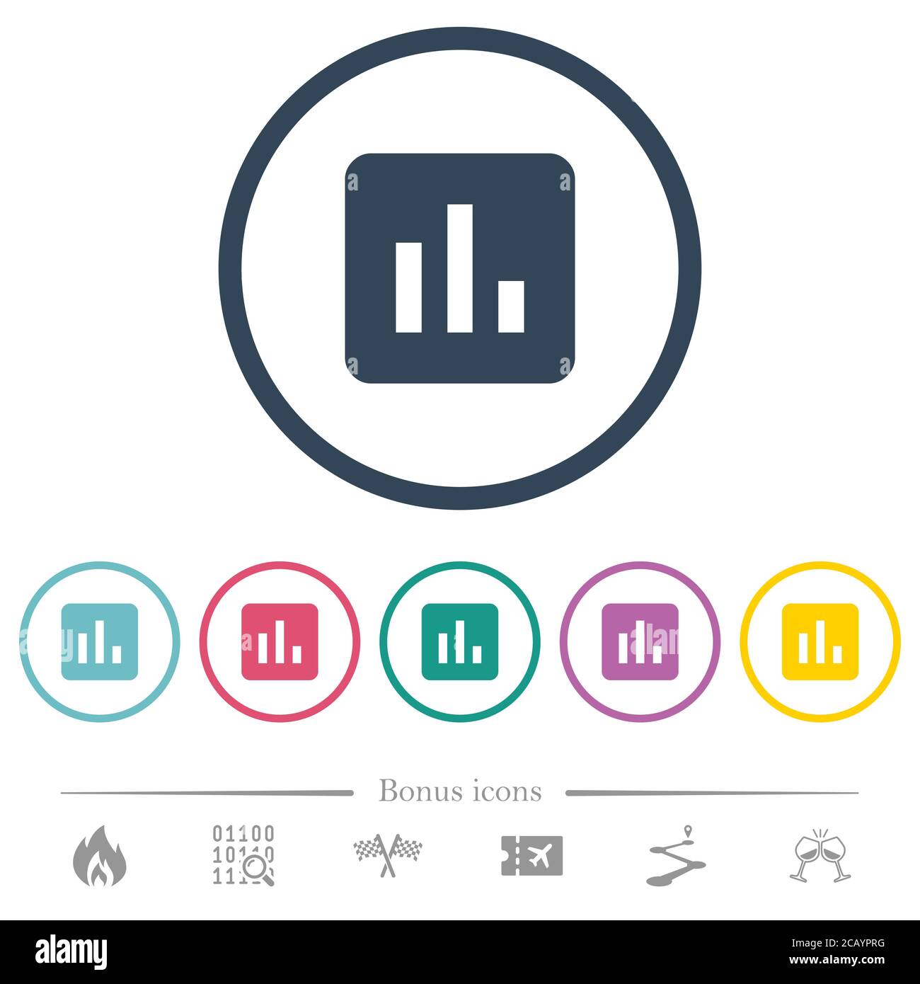 Chart Flat Color Icons In Round Outlines 6 Bonus Icons Included Stock Vector Image And Art Alamy
