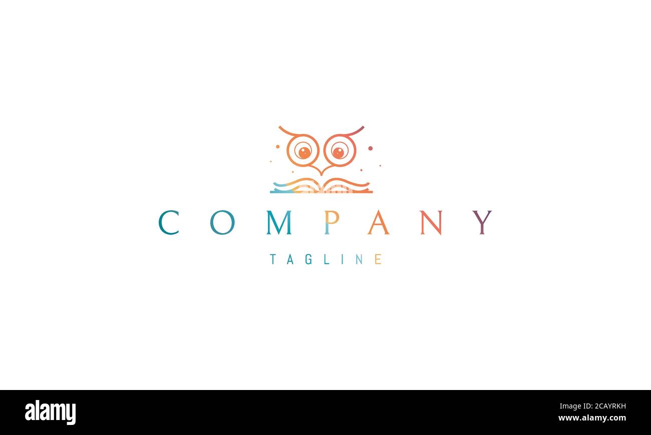 Vector color logo on which an abstract image of the head of an owlet ...