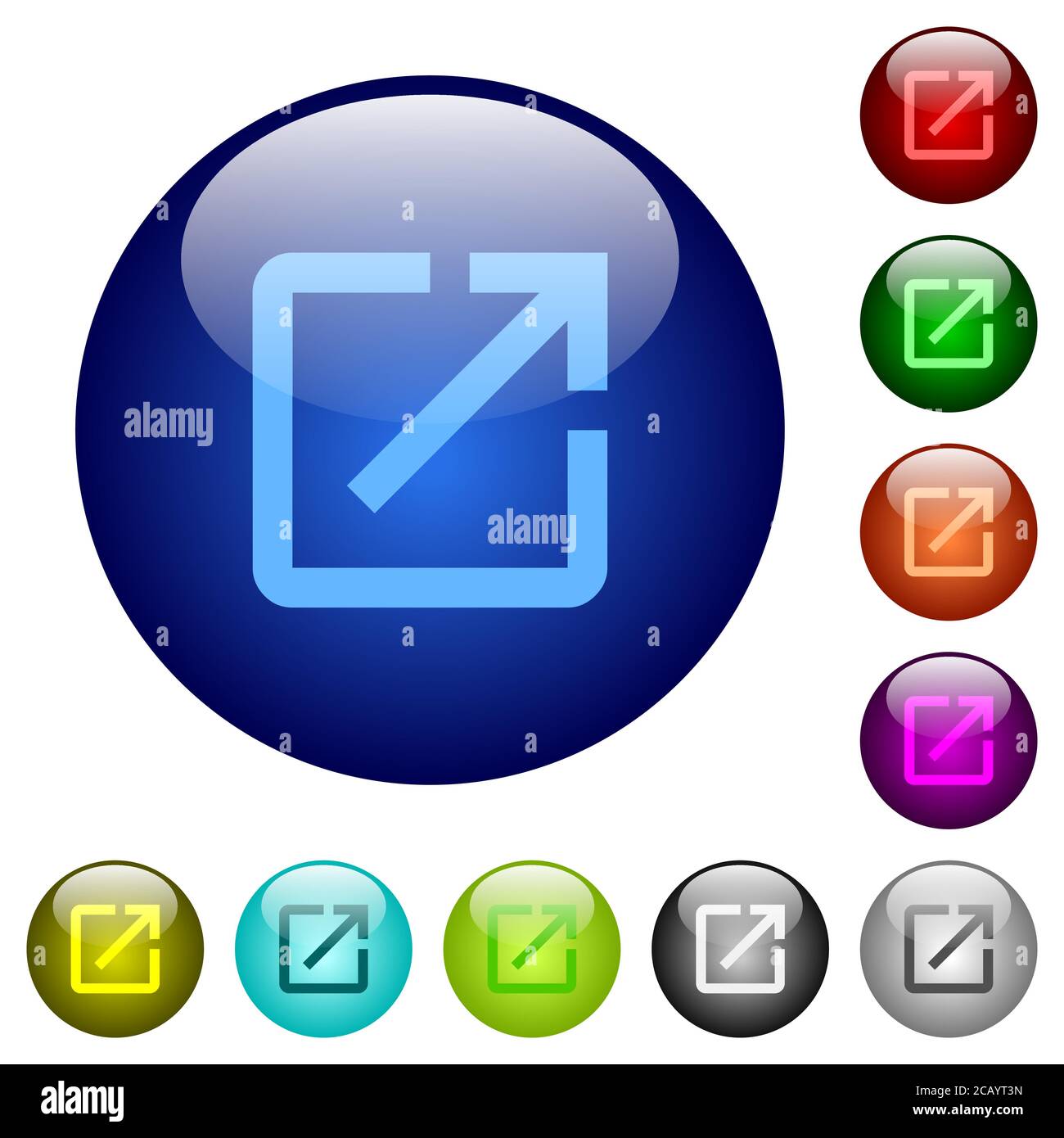 Launch application icons on round color glass buttons Stock Vector ...