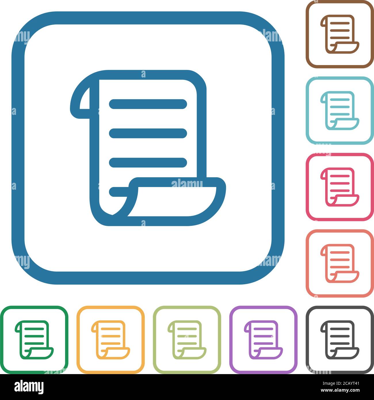 Script code simple icons in color rounded square frames on white background Stock Vector Image ...